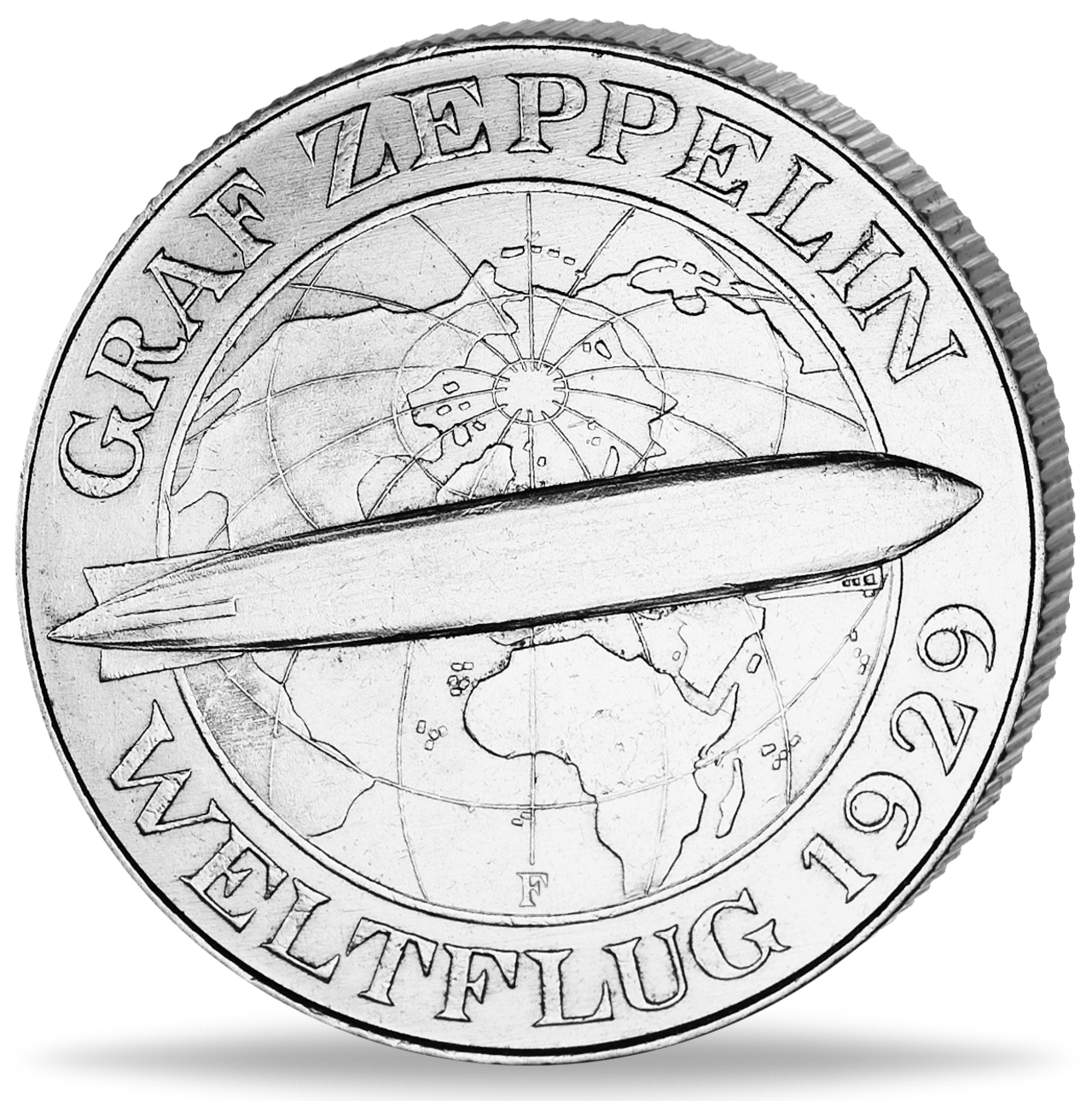 5 Reichsmark „Graf Zeppelin - F“ 1930 - Silber | Münzen-Versandhaus ...