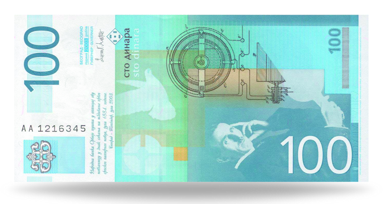 Serbien, 100 Dinar 2013, Banknote Nikola Tesla - kassenfrisch | Münzen ...