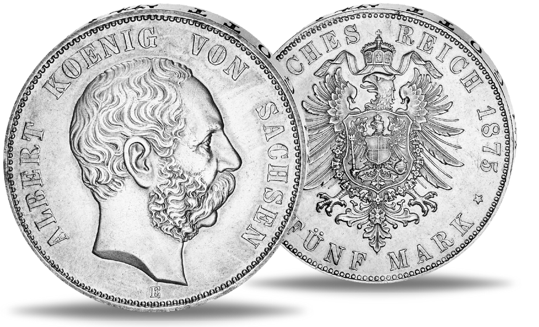 Königreich Sachsen, 5 Mark 1875, König Albert (Jaeger 122) - Deutsches ...
