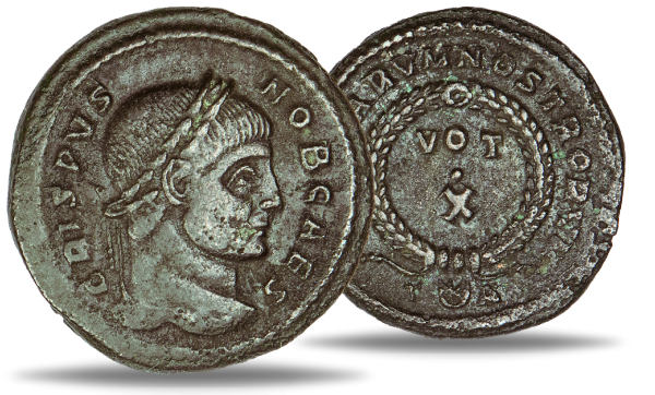 Römisches Reich, Follis Prinz Crispus - Bronze | Münzen-Versandhaus ...