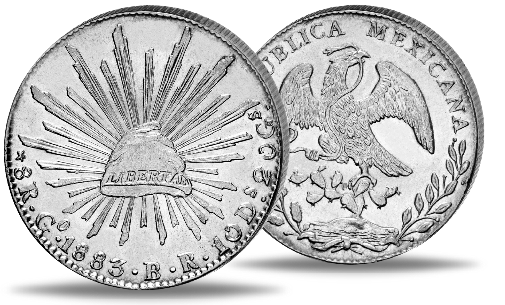 Mexico, 8 Reales 1825-1897, Freiheitsmütze - Silber | Münzen ...