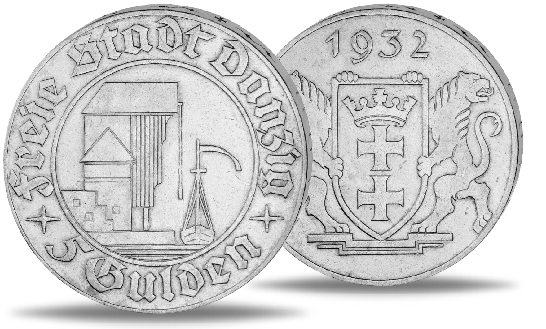 Danzig, 5 Gulden 1932 Krantor - Silber | Münzen-Versandhaus Emporium ...
