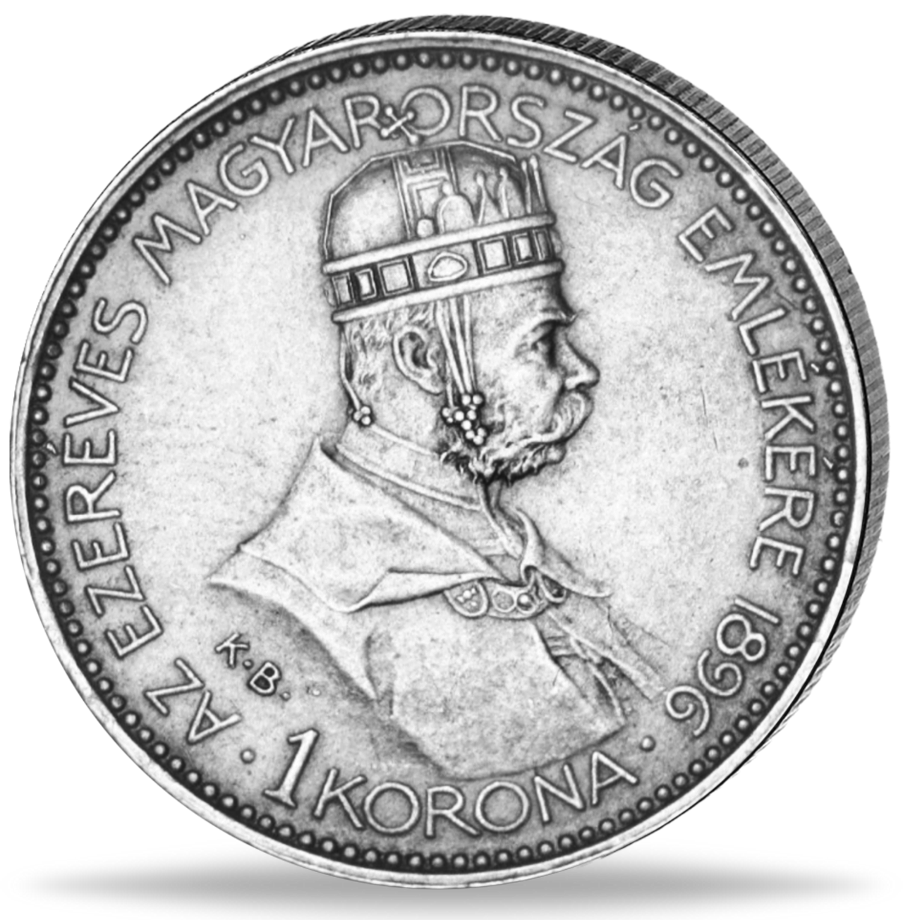 Königreich Ungarn, 1 Krone 1896 1.000 Jahre Ungarn Franz Joseph I. - Silbermünze der Habsburger ...