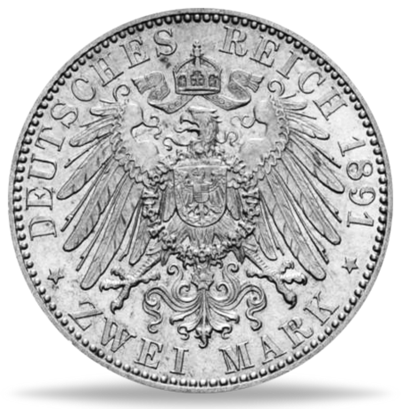 Großherzogtum Oldenburg, 2 Mark 1891, Nicolaus Friedrich Peter (Jaeger 93) - Deutsches ...