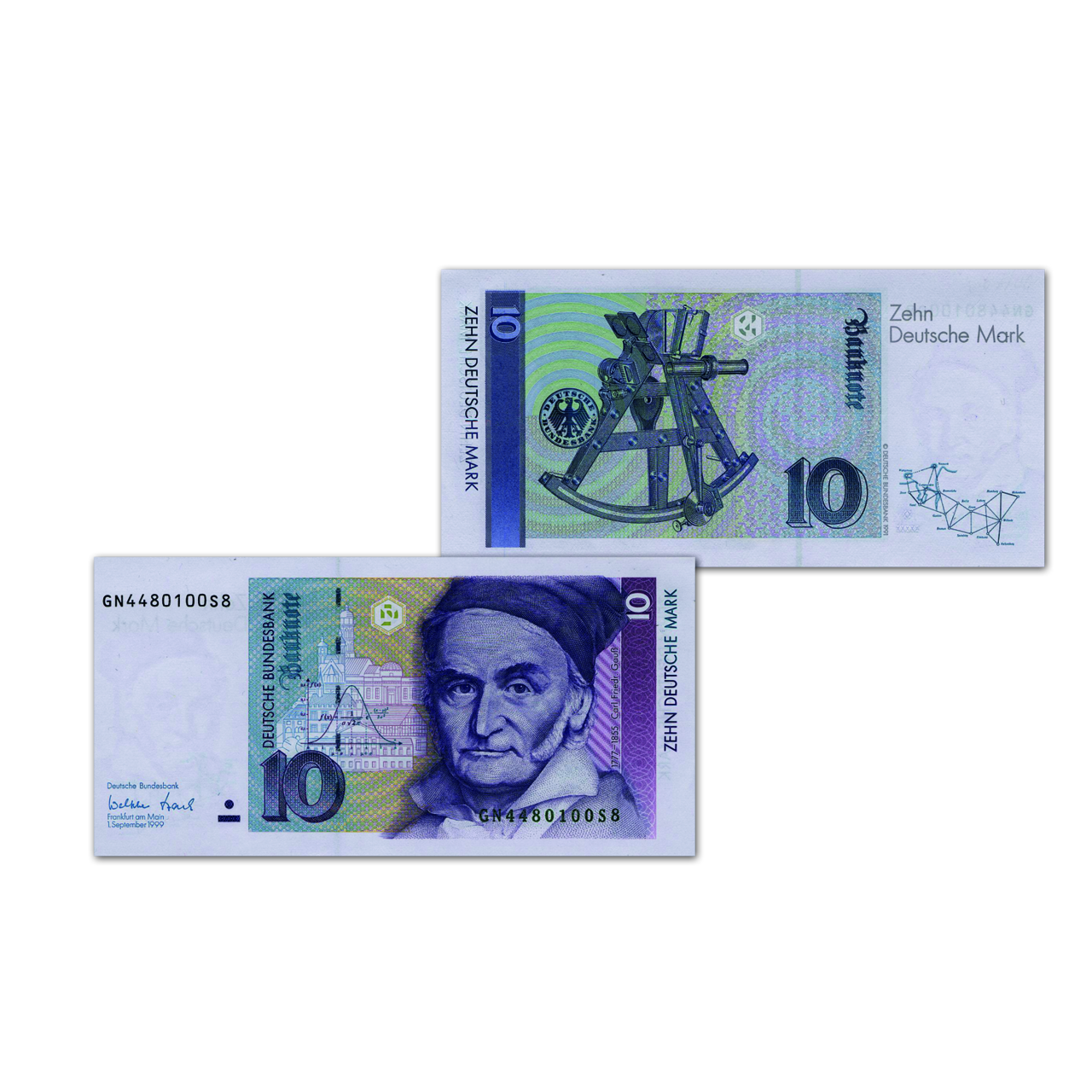 Deutschland, 2er-Banknoten-Satz, die erste und letze 10 DM-Banknote (2 ...
