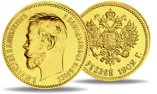 Zarenreich Russland, 5 Rubel 1897-1911, Zar Nikolaus II. - Gold ...