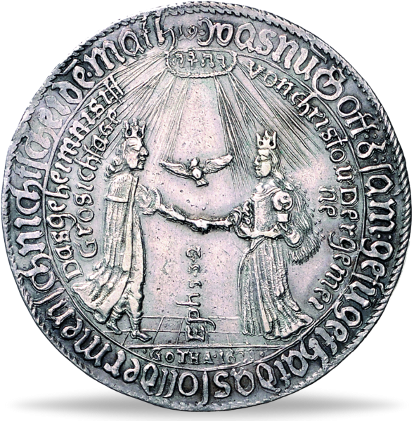 Sachsen-Gotha-Altenburg, Taler 1671 ABK, Gotha, Hochzeitstaler, Herzog ...