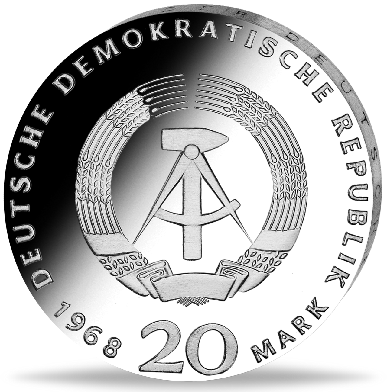 DDR, 20 Mark 1968, Karl Marx - Silber | Münzen-Versandhaus Emporium-Hamburg