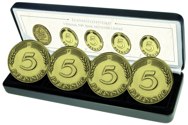 Bundesrepublik Deutschland, 5 Pfennig-Satz 1949 Bank Deutscher Länder ...