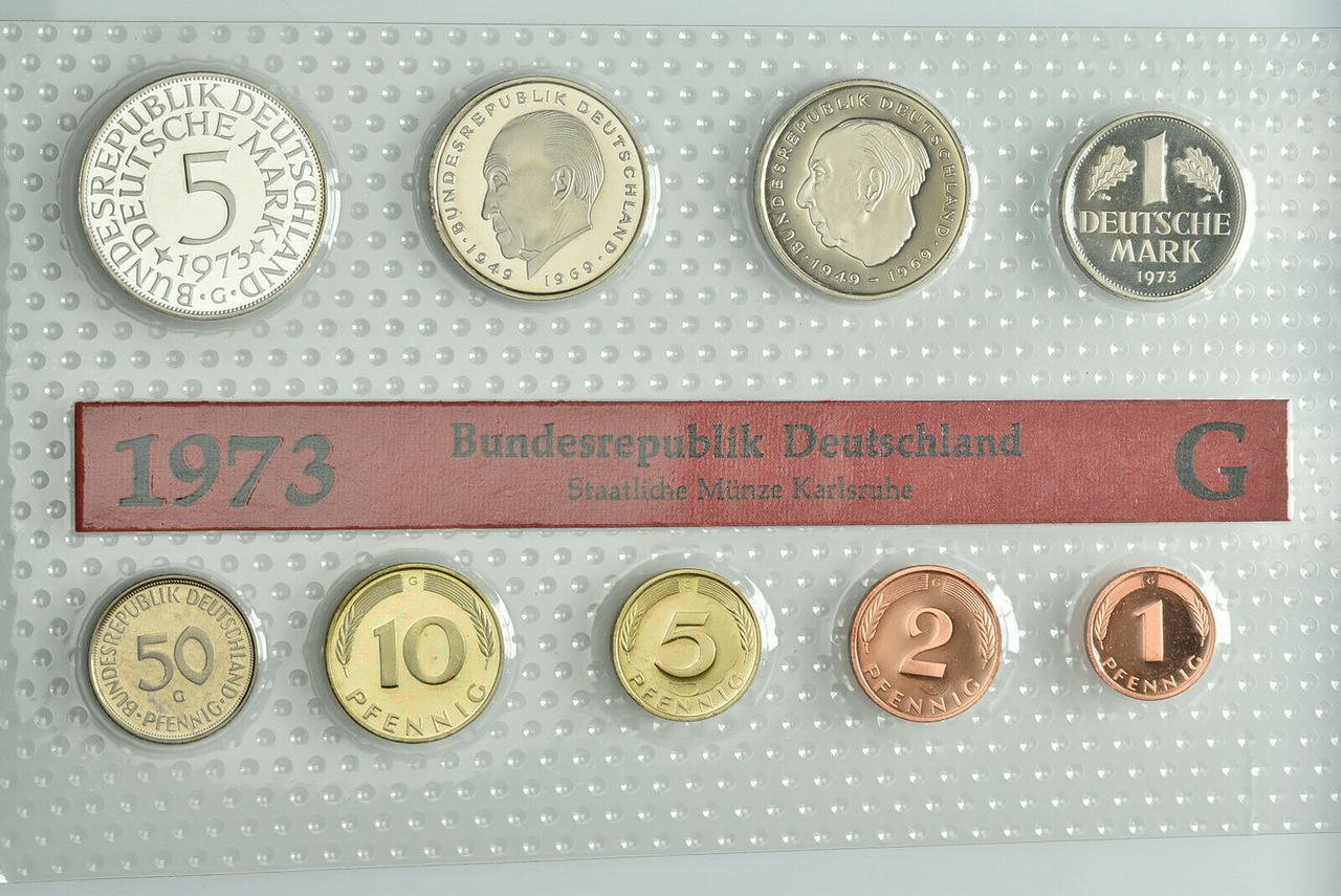 Bundesrepublik Deutschland, offizieller Kursmünzensatz 1973 G ...