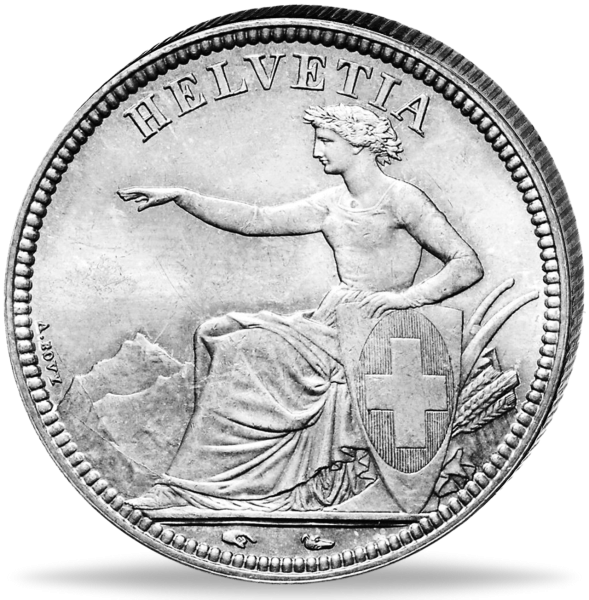 Schweiz, 5 Schweizer Franken 1850-1874, sitzende Helvetia - Silber | Münzen-Versandhaus Emporium ...