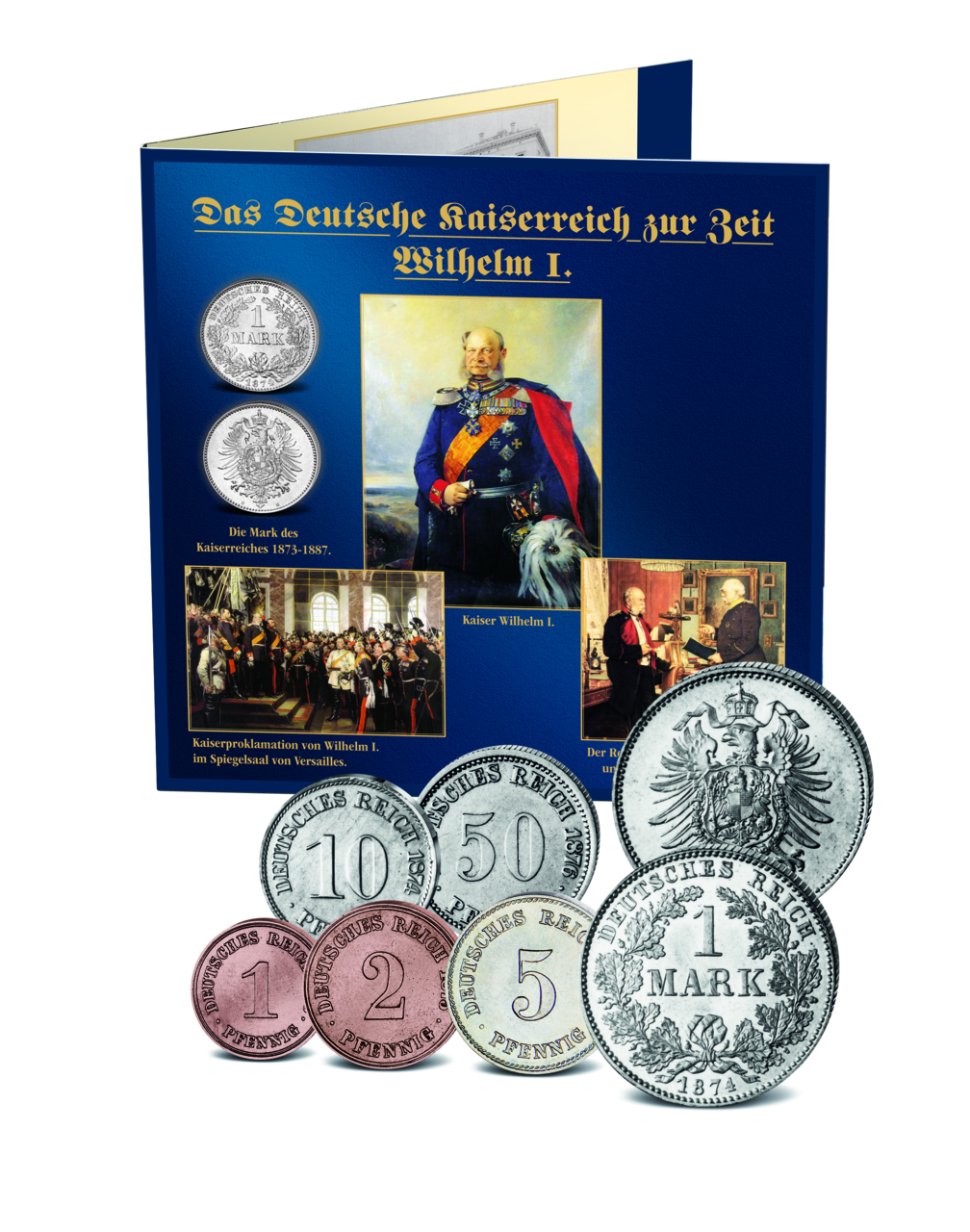 Deutsches Kaiserreich, Kursgeld 1 Pfennig bis 1 Mark (6 Münzen ...