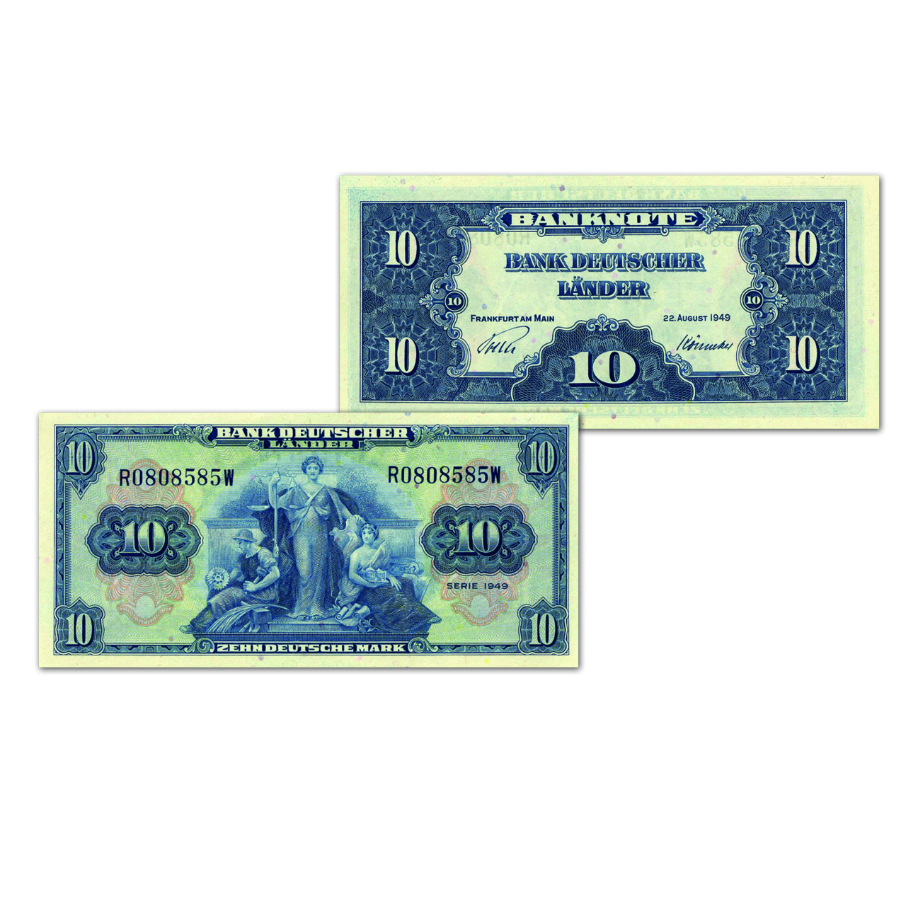 Deutschland, 2er-Banknoten-Satz, die erste und letze 10 DM-Banknote (2 ...