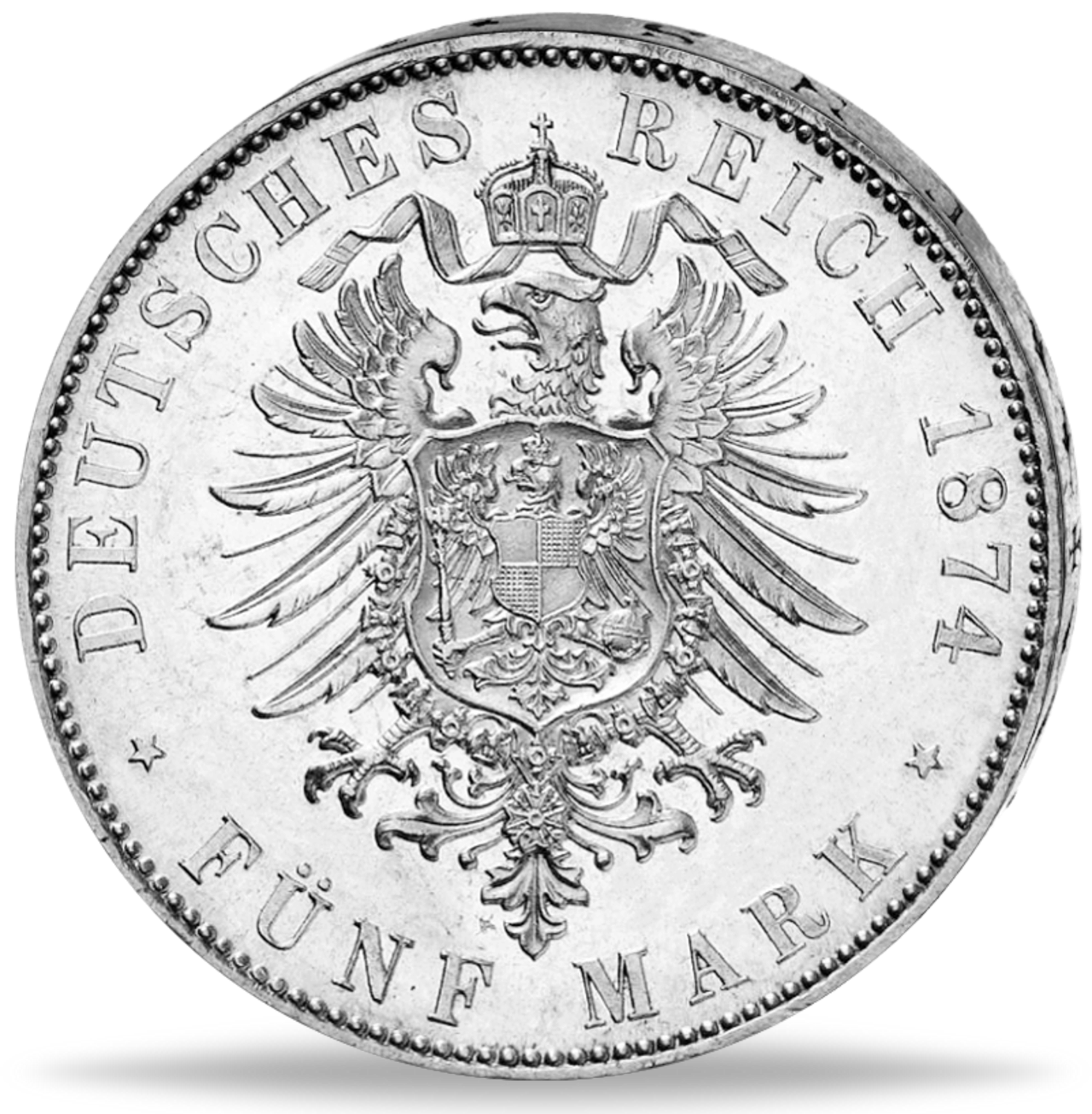 Königreich Bayern, 5 Mark 1874, Ludwig II. (Jaeger 42) - Deutsches ...