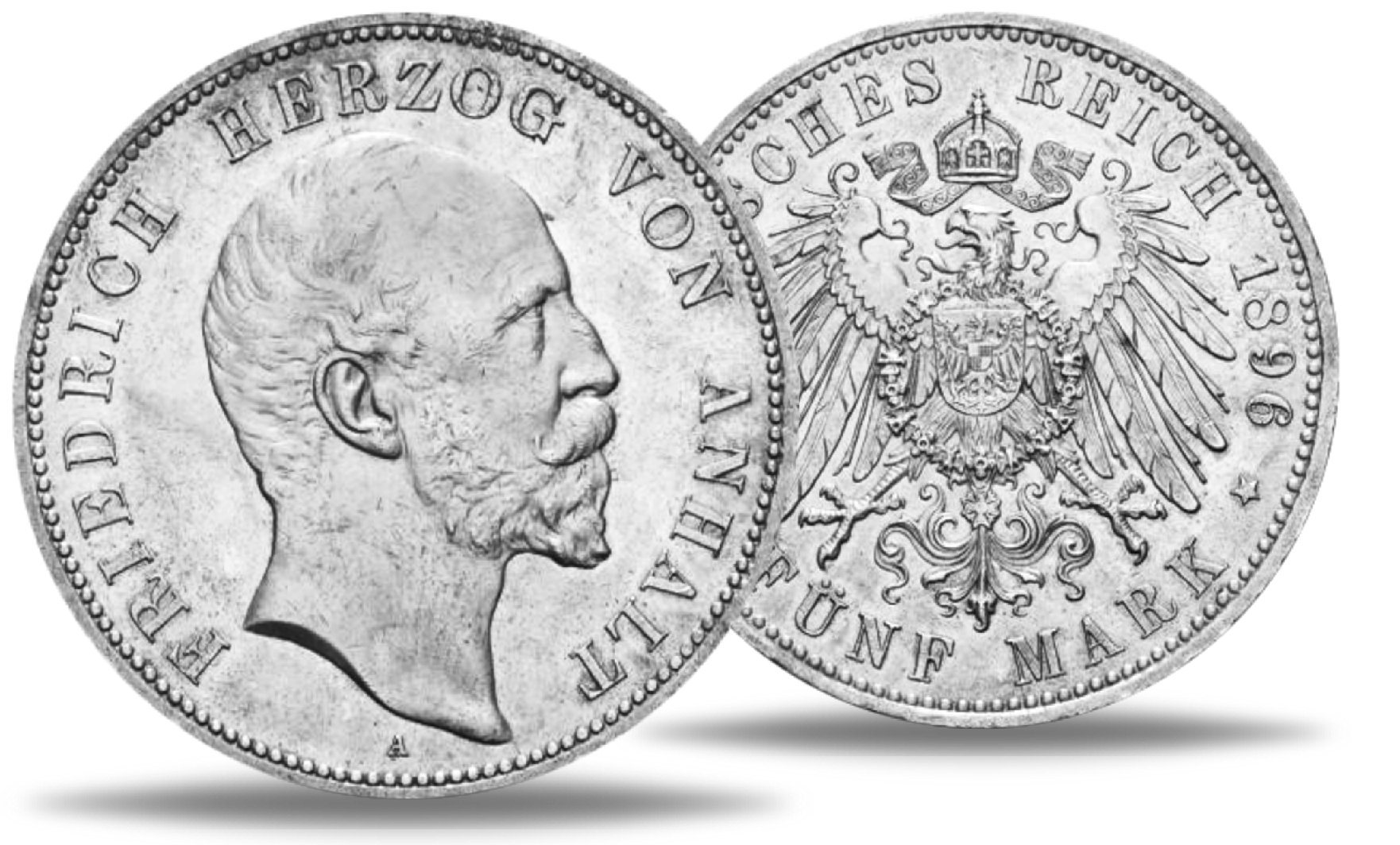 Herzogtum Anhalt, 5 Mark 1896, Herzog Friedrich I. (Jaeger 21 ...