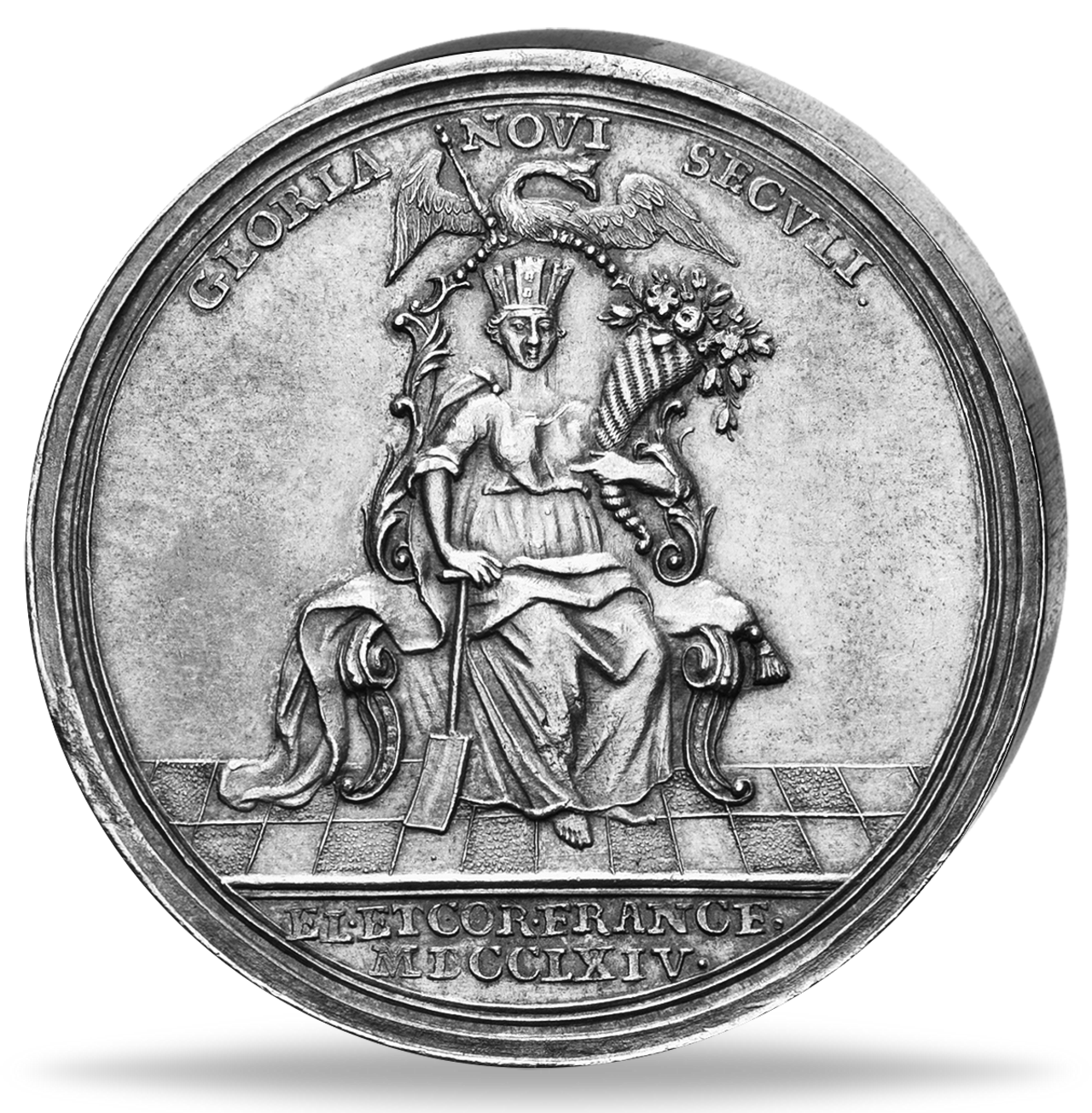 Frankfurt am Main, historische Silber-Gedenkprägung 1764, auf die ...