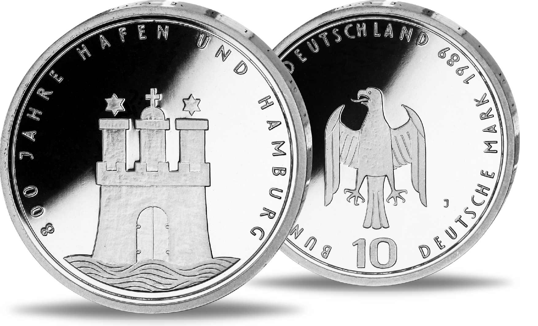 10 Deutsche Mark 800 Jahre Hamburger Hafen - Silber | Münzen ...