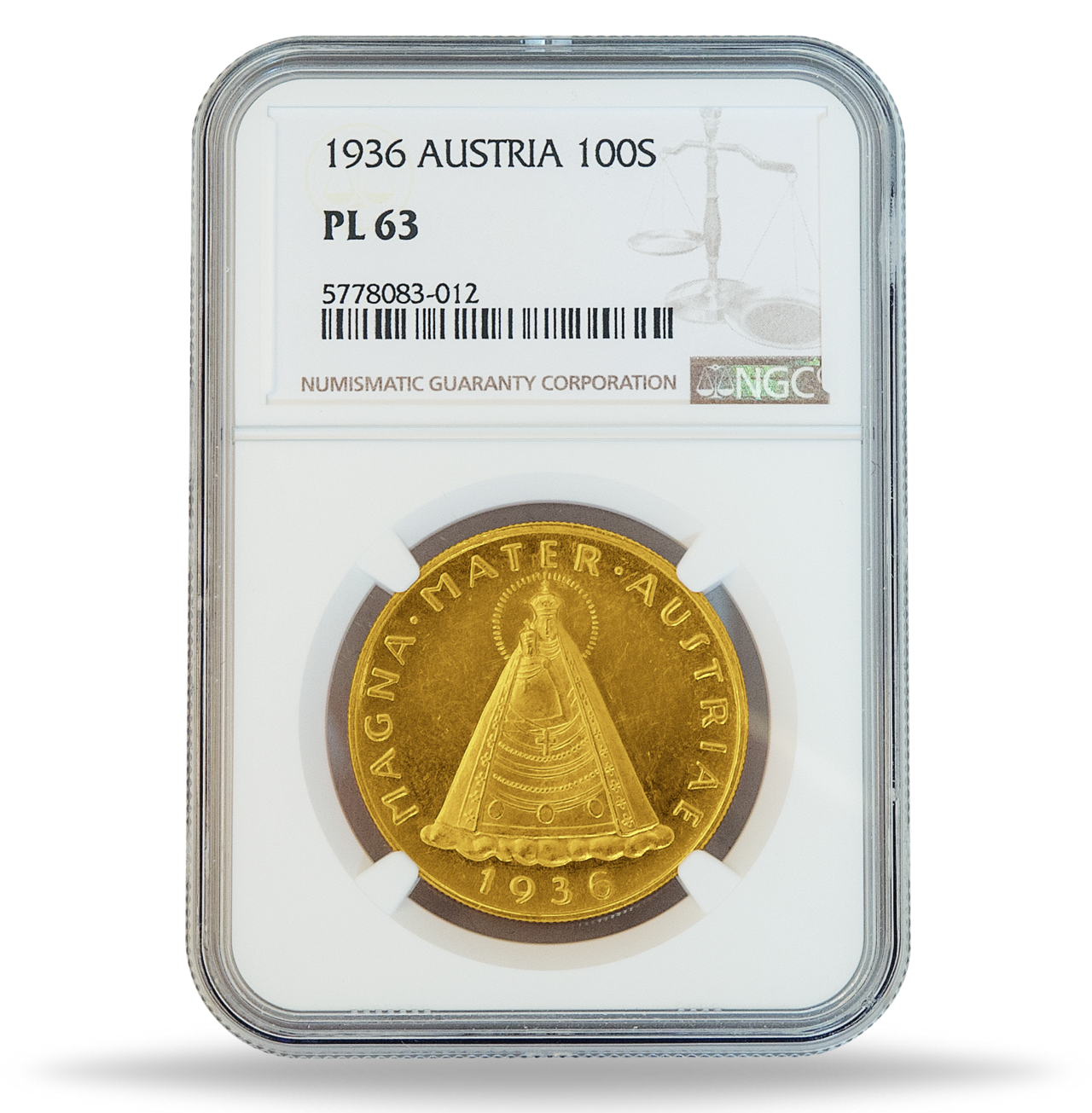 Republik Österreich, 100 Oesterreichische Schilling Magna Mater 1936 ...