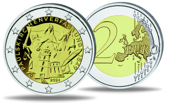 Deutschland, 2 Euro 175 Jahre Paulskirchenverfassung, 2024 | Münzen ...