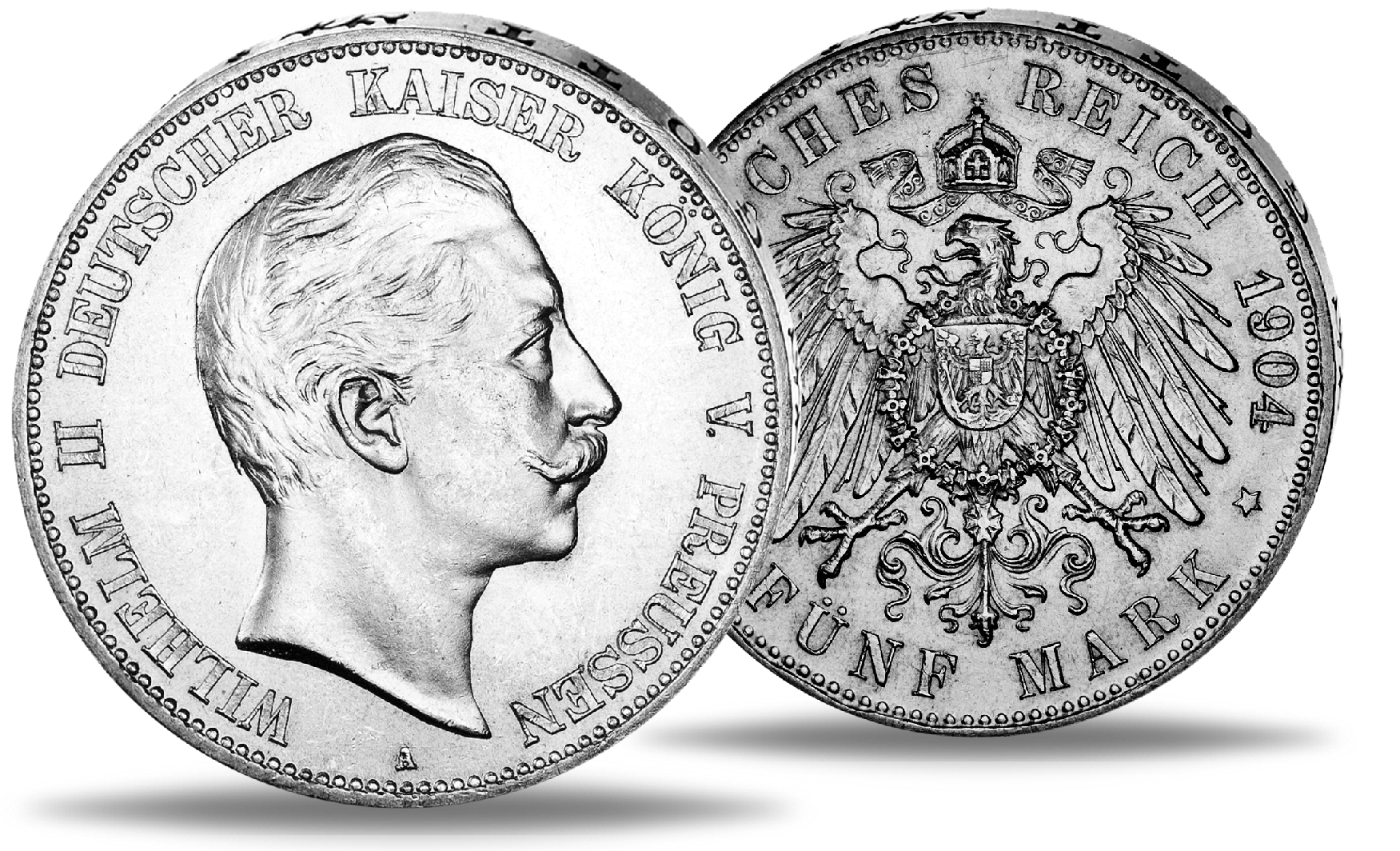 Königreich Preußen, 5 Mark 1904, Kaiser Wilhelm II. (Jäger 104) - Deutsches Kaiserreich Silber ...